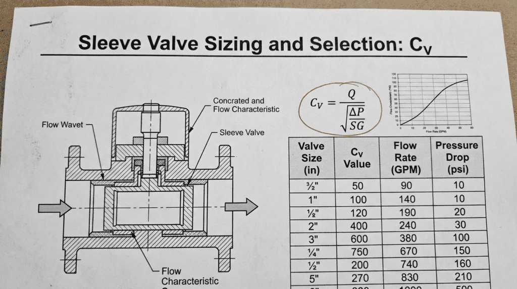 Sleeve Valves Sizing and Selection: Cv - Water & Wastewater